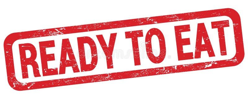 READY TO EAT Text Written on Red Rectangle Stamp Stock Illustration ...