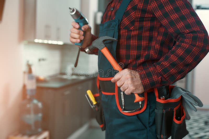 Ready To Fix it. Man Solves Household Problems Stock Photo - Image of ...