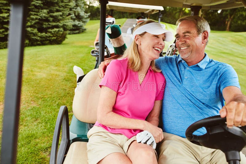 Ready To Hit the Course. an Affectionate Mature Couple Spending a Day ...