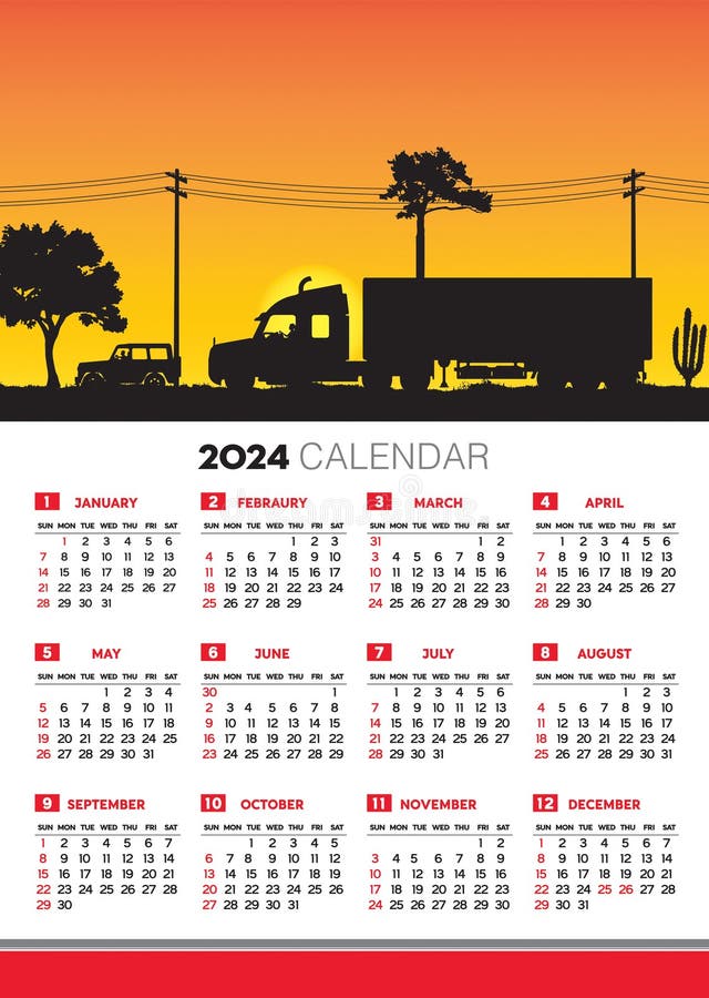 Full Moth Calendar for Home or Offices Stock Illustration ...