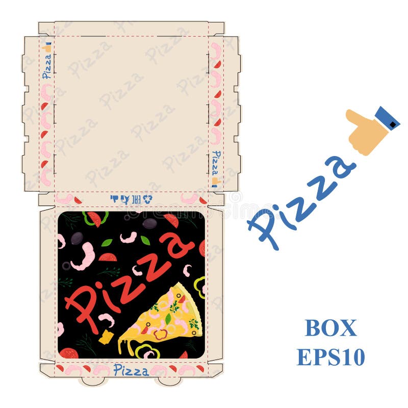Ready To Print_4_pizza Food Packaging Box Layout Design Stock Vector ...