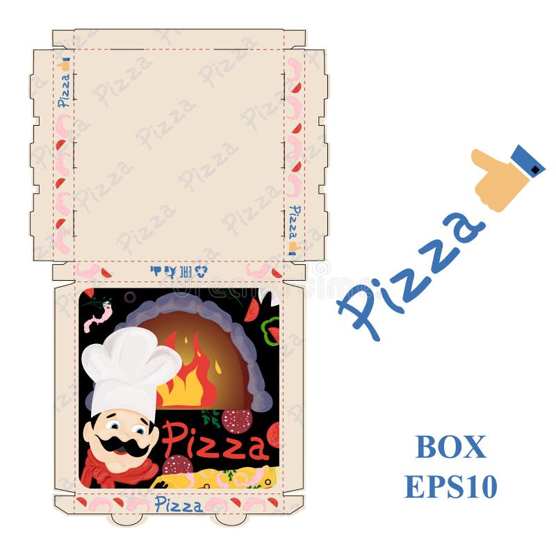 Ready To Print_24_pizza Food Packaging Box Layout Design Stock Vector ...