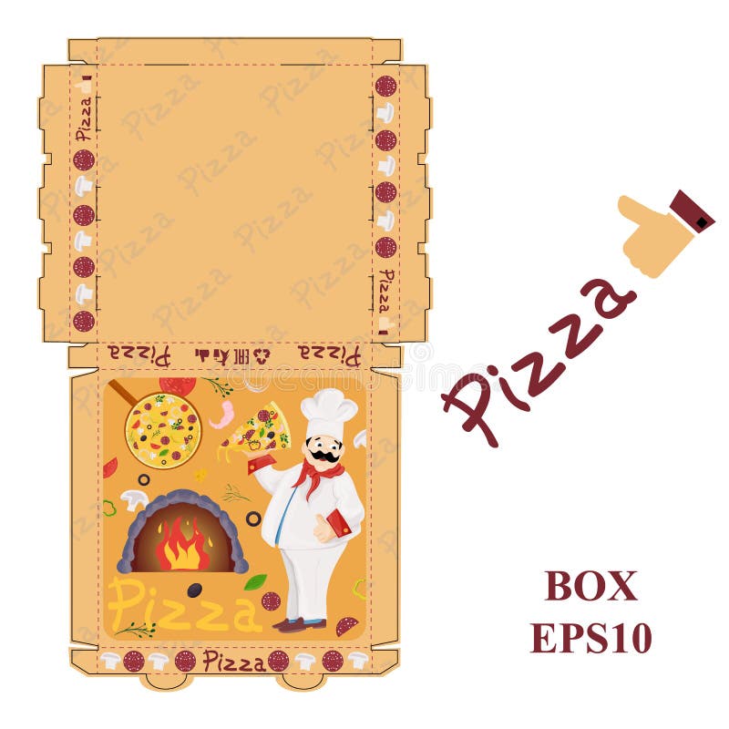 Ready To Print_17_pizza Food Packaging Box Layout Design Stock Vector ...