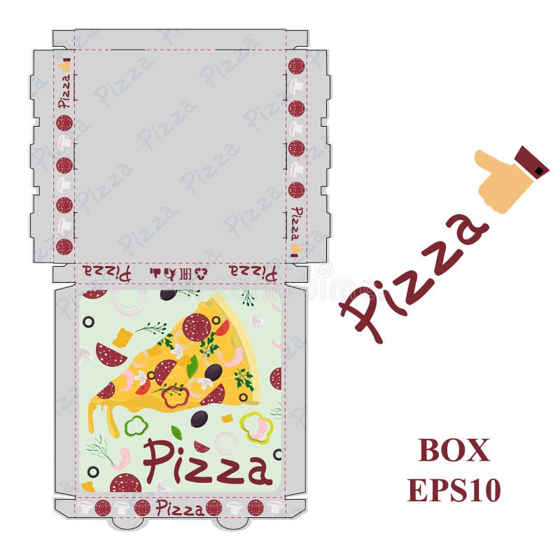 Ready To Print_11_pizza Food Packaging Box Layout Design Stock Vector ...