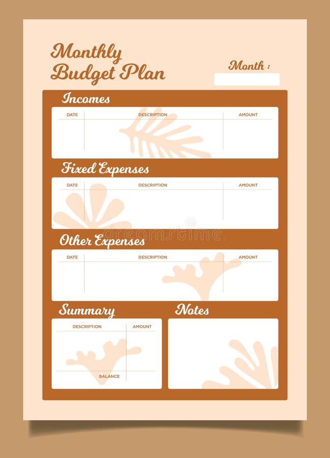 Ready To Print A4 Size, Stylist Monthly Planner Design Template Stock ...