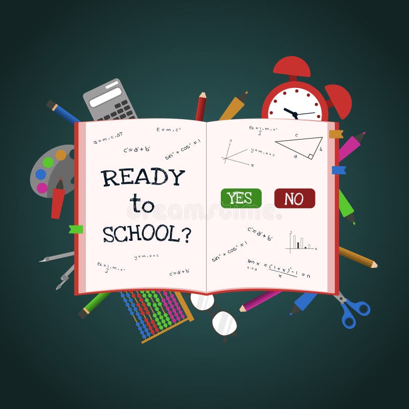 Ready To School Book Study Education Concept Vector Background Stock ...
