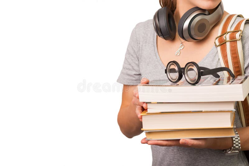 Ready to study stock photo. Image of dorky, stack, glasses - 56658106