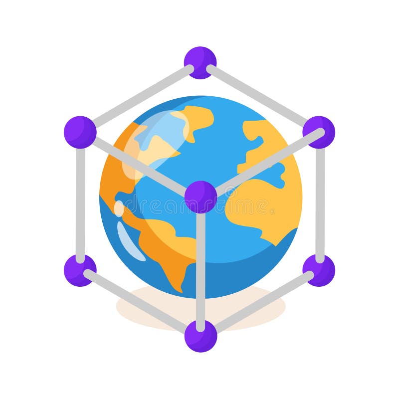 Ready To Use 3d Style Icon of Global Networking Technology Stock ...