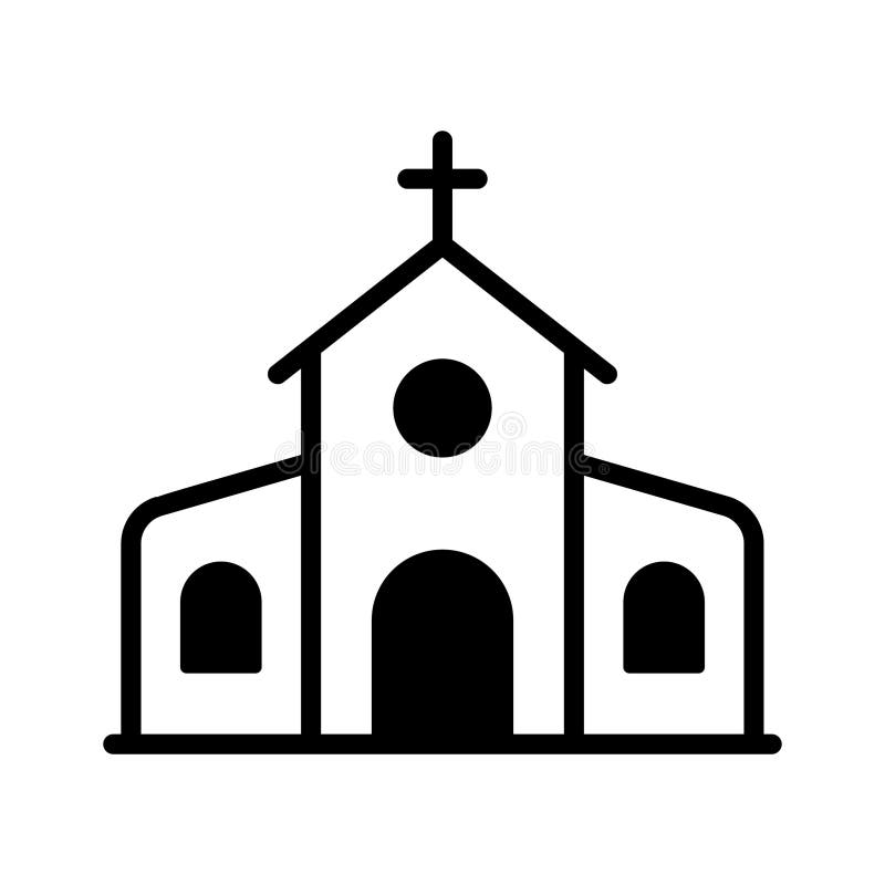Ready To Use Glyph Icon of Church Building Stock Vector - Illustration ...