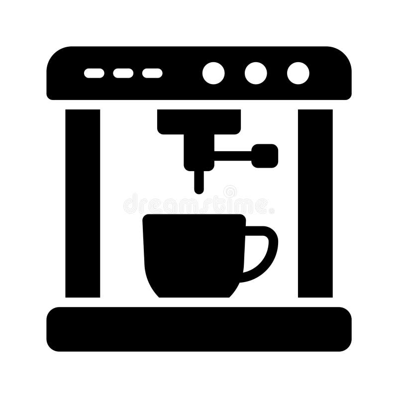 Ready To Use Glyph Style Icon of Coffee Machine Stock Illustration ...