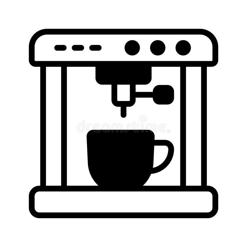 Ready To Use Glyph Style Icon of Coffee Machine Stock Illustration ...