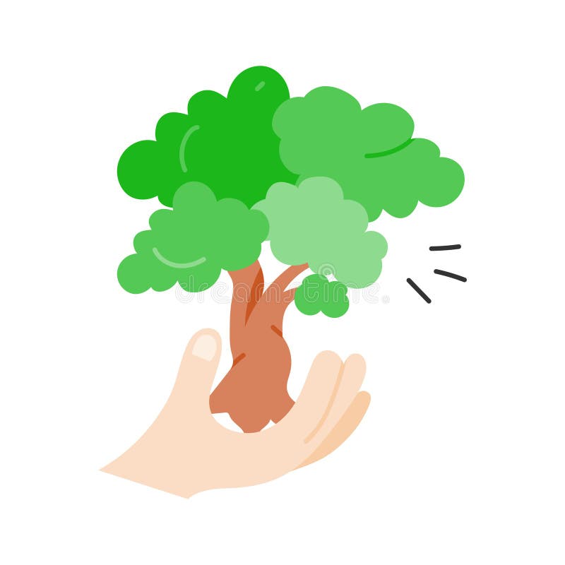 Ready To Use Hand Drawn Icon of Save Tree Stock Vector - Illustration ...