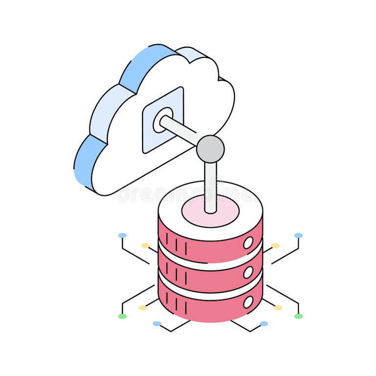 Ready To Use Isometric Icon of Cloud Database Stock Illustration ...