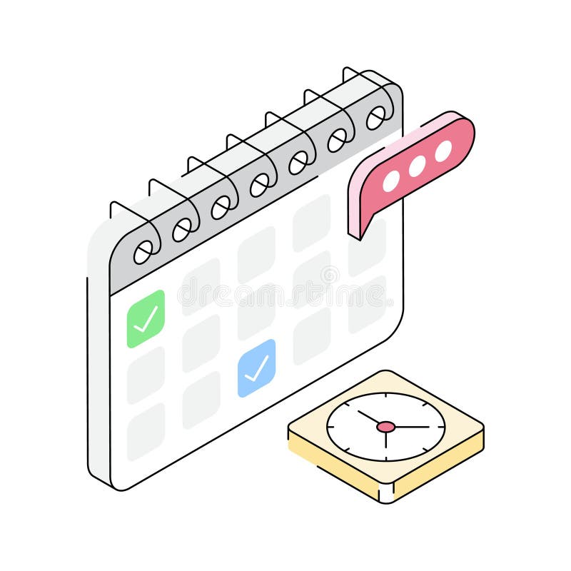Ready To Use Isometric Icon Showing Deadline Stock Vector ...