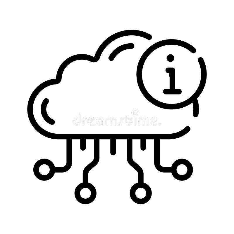 Ready To Use Line Style Icon of Cloud Information Technology Stock ...