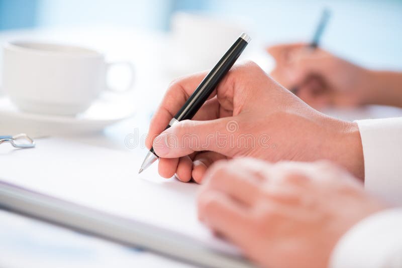 Ready to write stock image. Image of coworkers, hands - 32040107