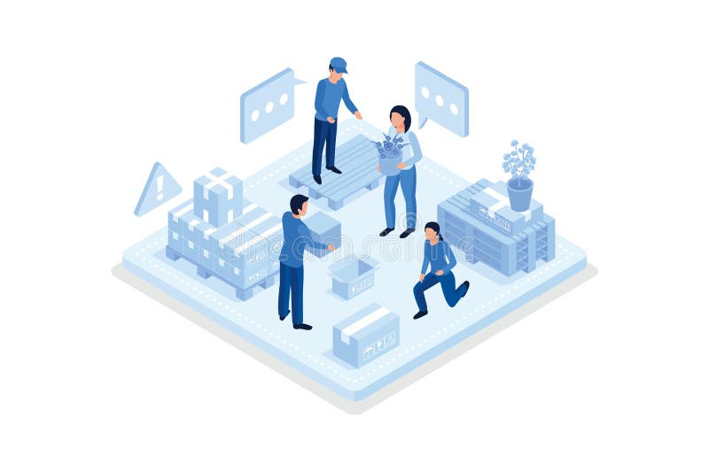 Ready for Transportation Carton Boxes Stack Standing on Floor ...