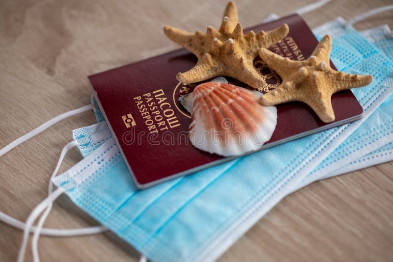 Ready for Travel - Passport and Face Mask with Seashell and Starfish ...