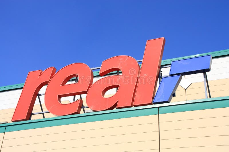 REAL Supermarket Logo editorial stock image. Image of metro - 99257439