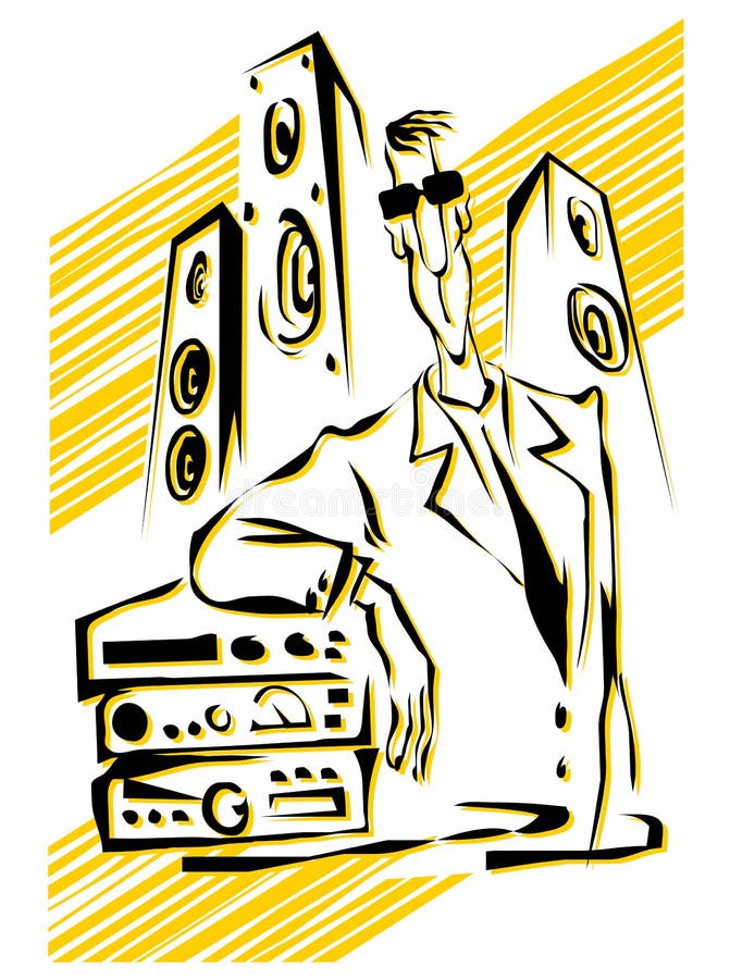 A Real Audiophile. Music Store Owner Stock Vector - Illustration of ...