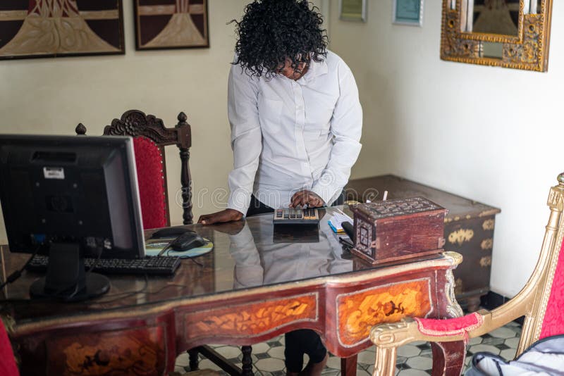 Real Authentic African Black Businesswoman in Office Stock Photo ...