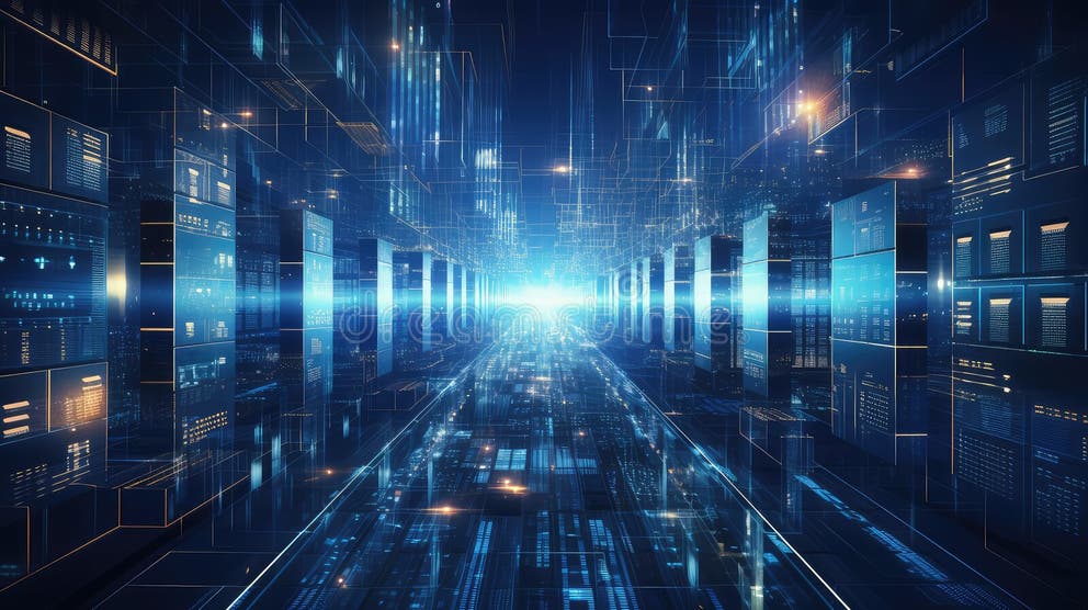 Real big data flow stock illustration. Illustration of generated ...