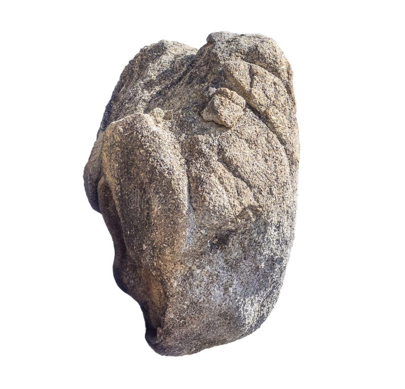 Real Big Stone Granite Isolated on White Stock Photo - Image of ...