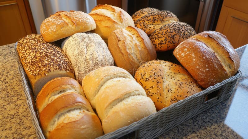 Real Bread Week Assorted Artisan Breads in a Woven Basket Display for ...