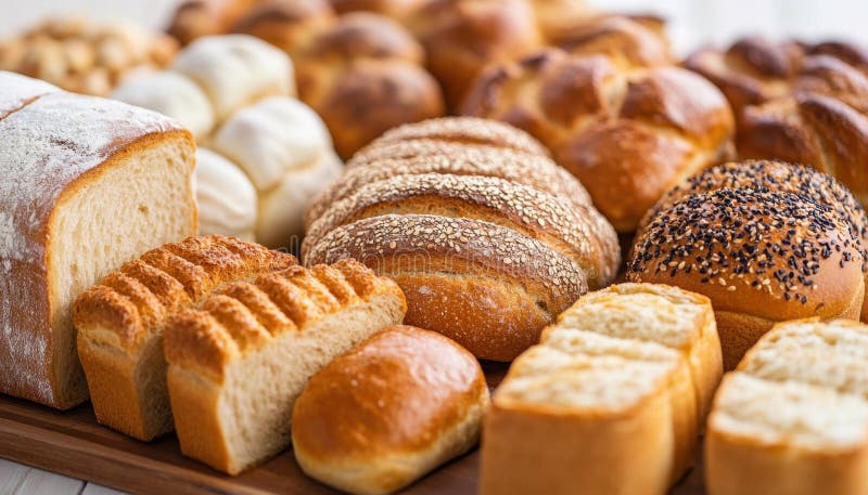 Real Bread Week Assortment of Fresh Artisan Breads and Rolls for Bakery ...