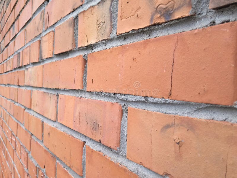 Real Brick Wall Texture Background Stock Image - Image of orange ...