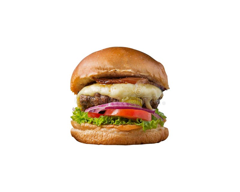 Real Burger on a White Background, White Background Can Be Easily ...