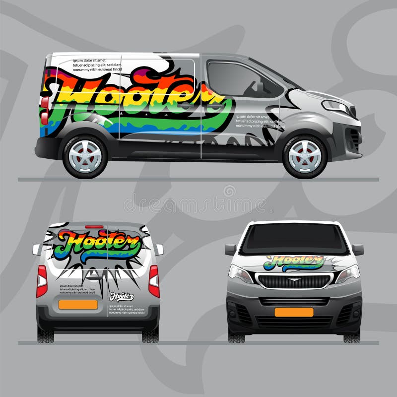 Real Business Van Graphics with Letters and Cool Design from All Sides ...