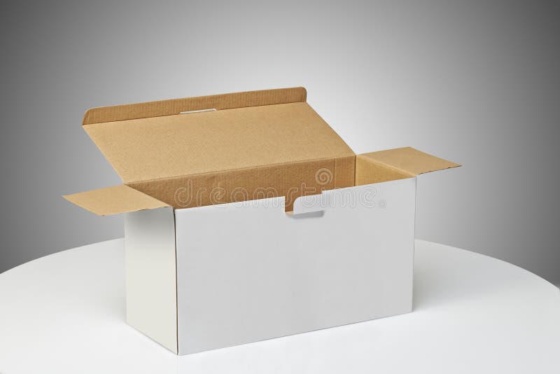 Real Cardboard box closed stock photo. Image of delivery - 53986324