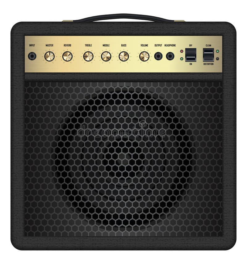 Real Classic Black Guitar Amplifier Vector Stock Vector - Illustration ...