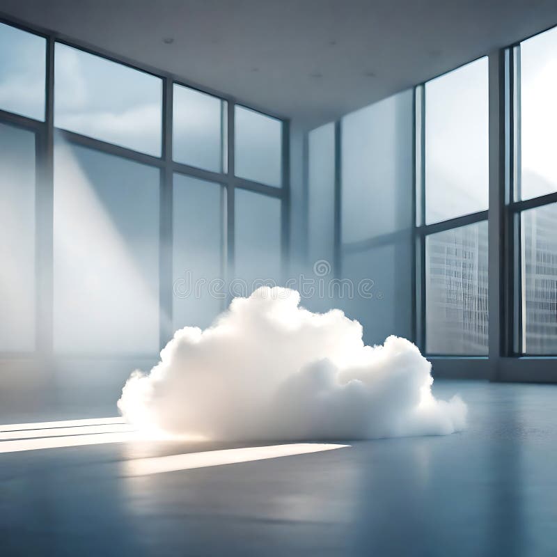 Real Cloud in an Empty Room - Ai Generated Image Stock Illustration ...