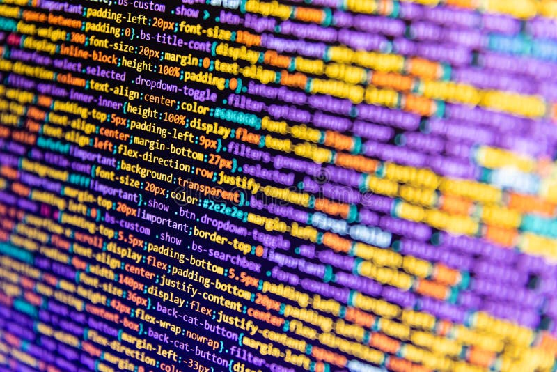 Real Css Code Developing Screen Html Website Structure Coding Programmer Abstract Background