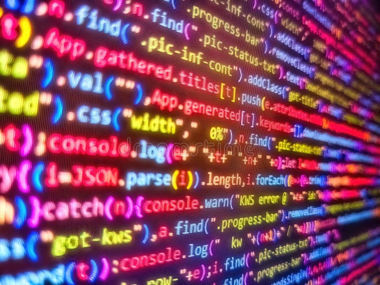 Real Css Code Developing Screen. Digital Technology Background ...