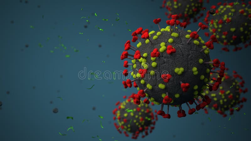 The Real 3d Models of the Corona Virus on the Side Stock Illustration ...