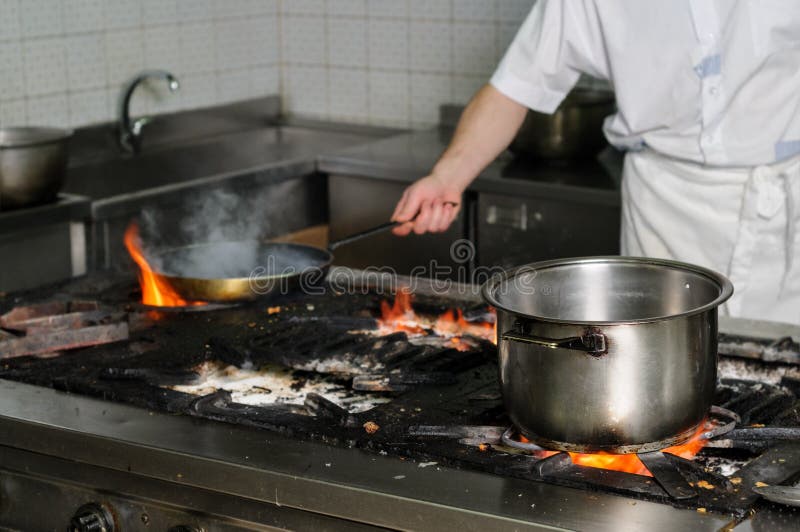 Dirty Commercial Kitchen Interior Stock Image - Image of dirt, aged ...