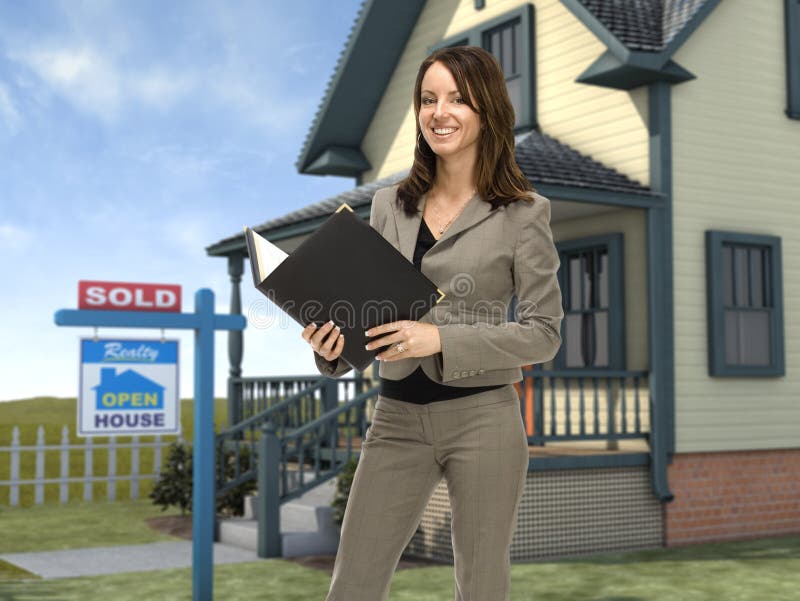 Real Estate Agent Jumping -Sold Home! Stock Photo - Image of delighted ...
