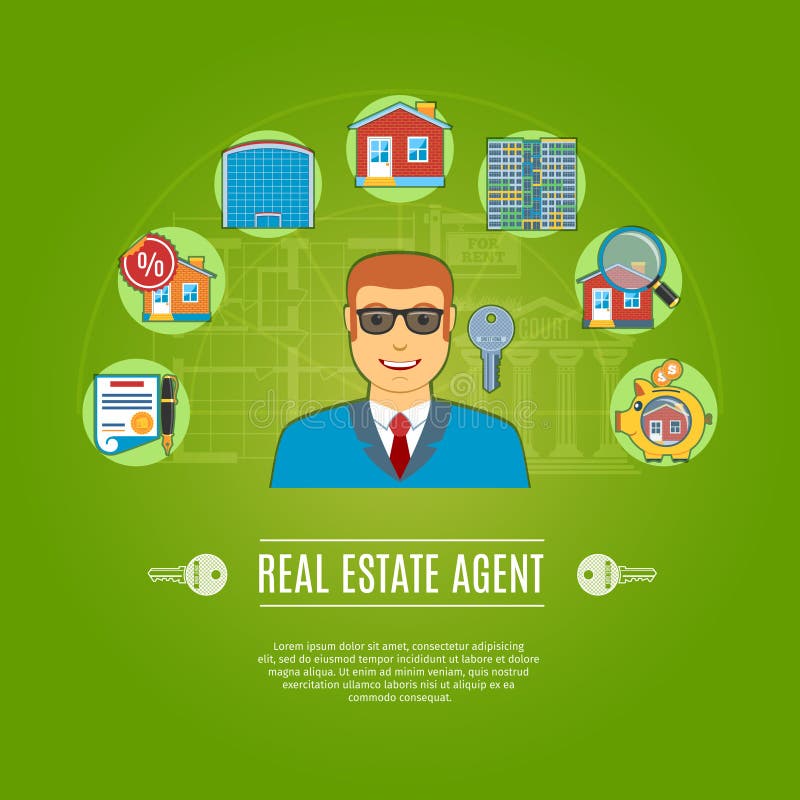 Real Estate Agent Concept stock vector. Illustration of people - 72136465