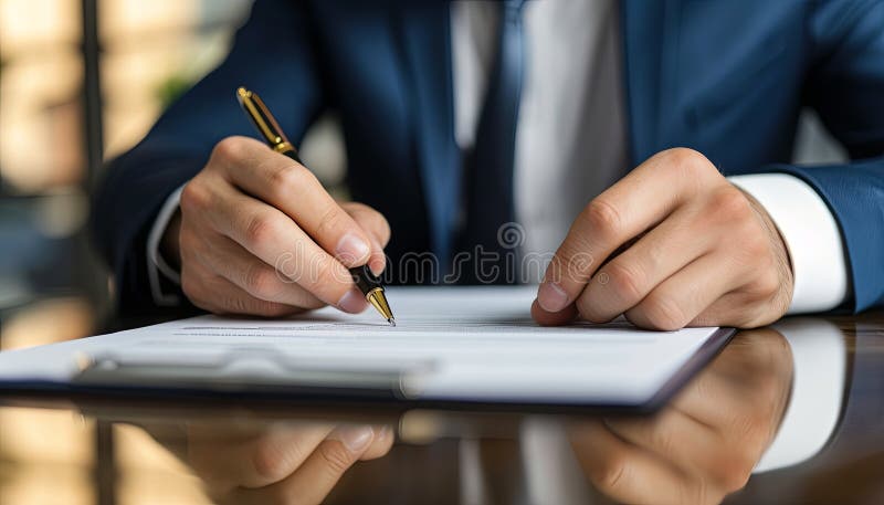 Real Estate Agent is Explaining How To Sign Purchase Contract Using ...