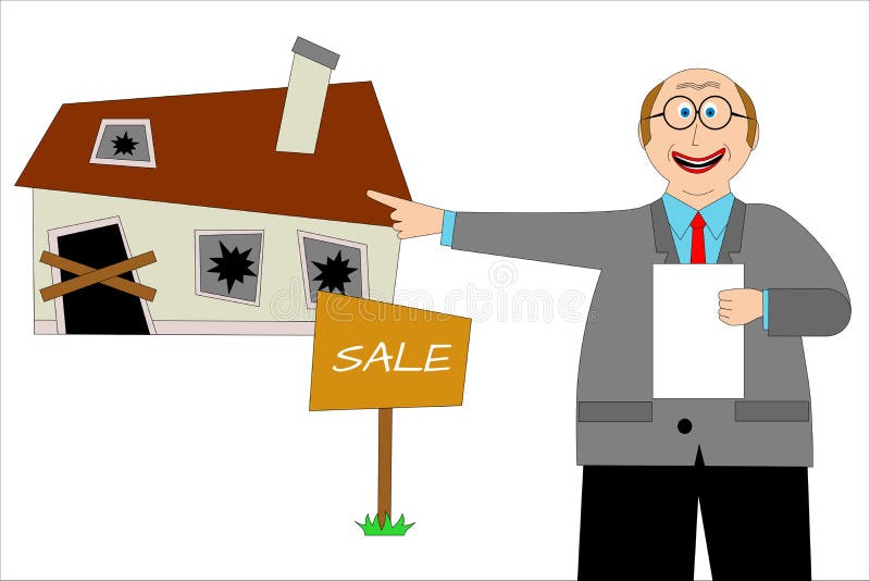 Real Estate Agent in Front of a House To Sell Stock Vector ...