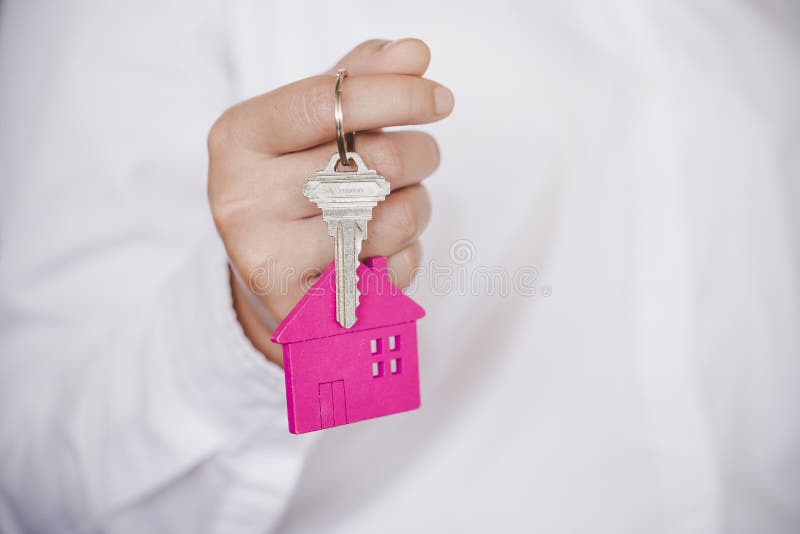 Real Estate Agent Handing Over House Keys Stock Photo - Image of agent ...