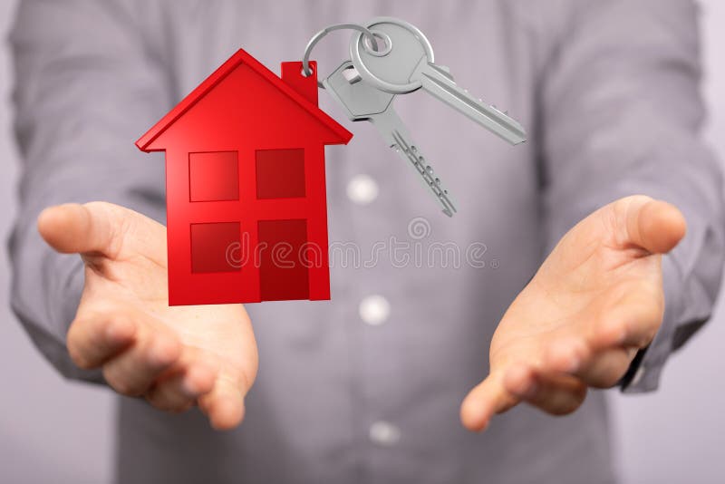 A Real Estate Agent House Hand Concept Stock Image - Image of protect ...