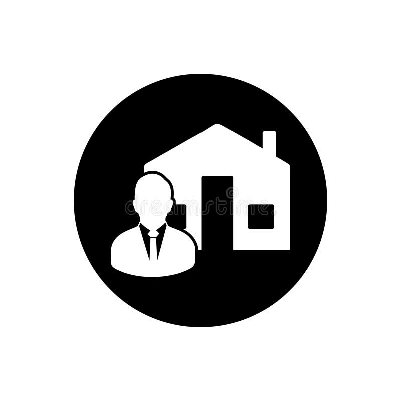Real Estate Agent Icon. Rounded Button Style Editable Vector EPS Symbol ...
