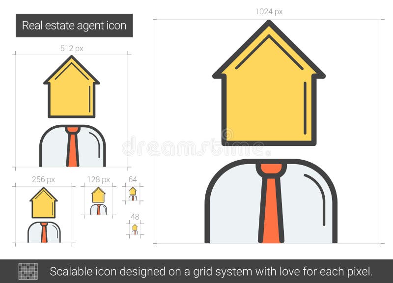 Real Estate Agent Line Icon. Stock Vector - Illustration of business ...