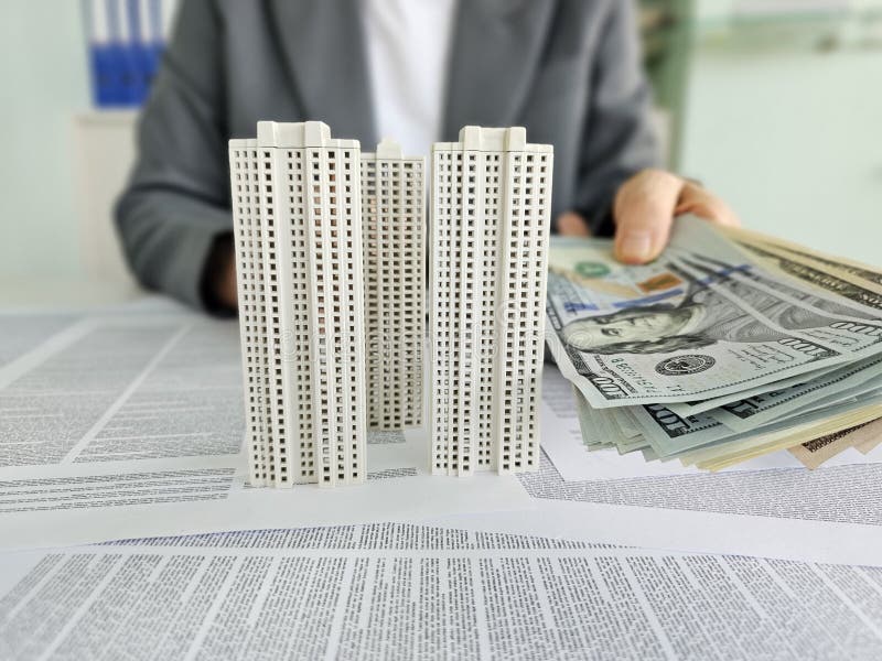 Real Estate Agent Money and House Concept Stock Photo - Image of money ...