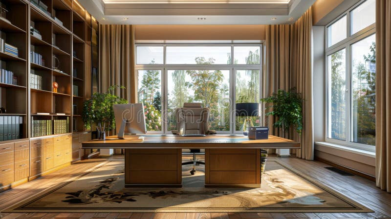 Office Interior Design, a Real Estate Agent Office is Equipped with a ...