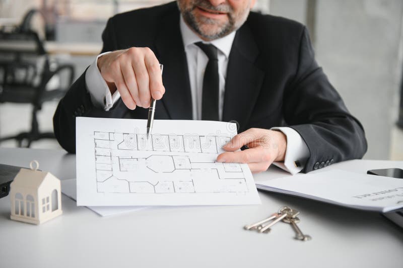 Real Estate Agent in Office Stock Image - Image of decorator, property ...